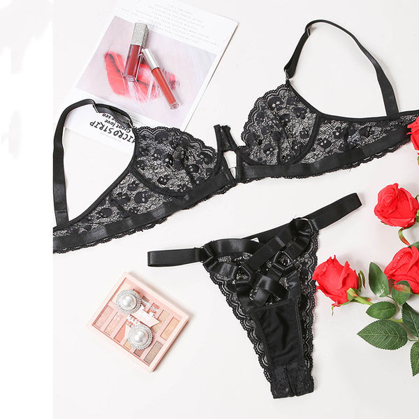 Christmas Lace Stitching Hollow Erotic Lingerie Set – Lingerie Glow
